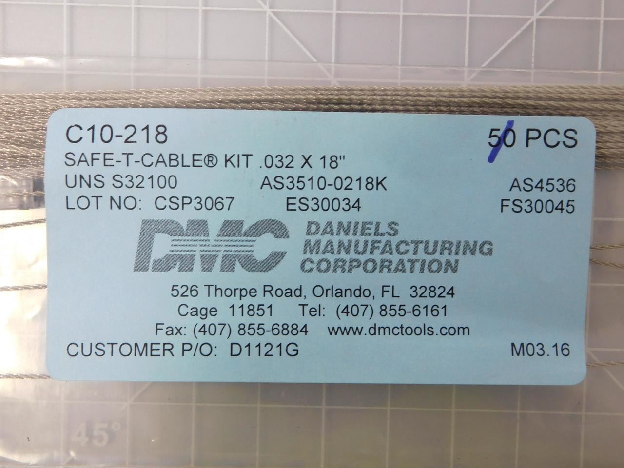 40 DMC C10-218 Safe-T-Cable Kit .032 x 18 In - Get Now